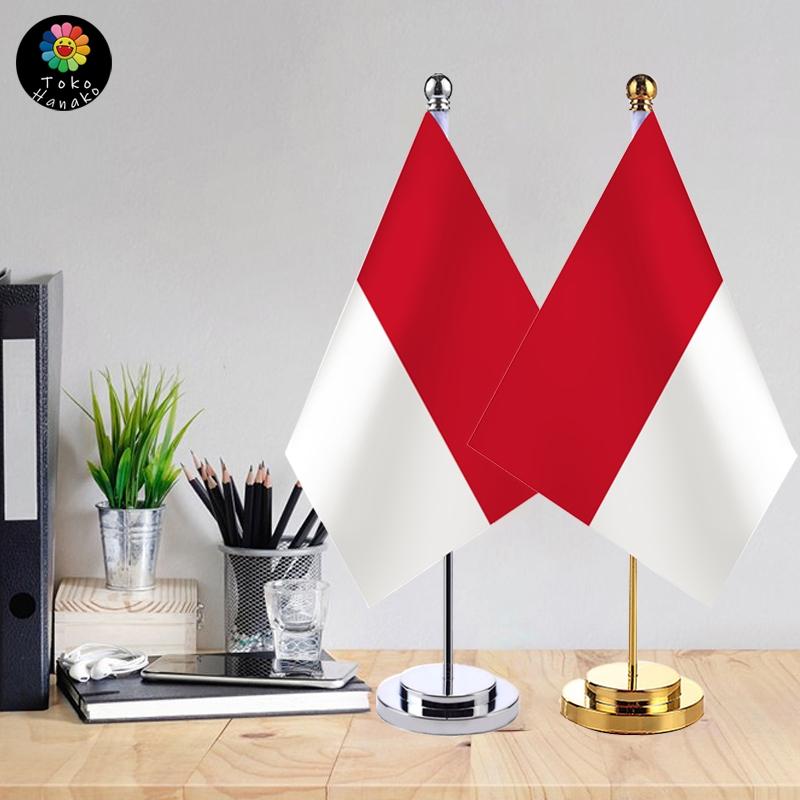 1set Bendera Meja Stand Bendera Merah Putih Meja Bendera Tiang - Shop ...