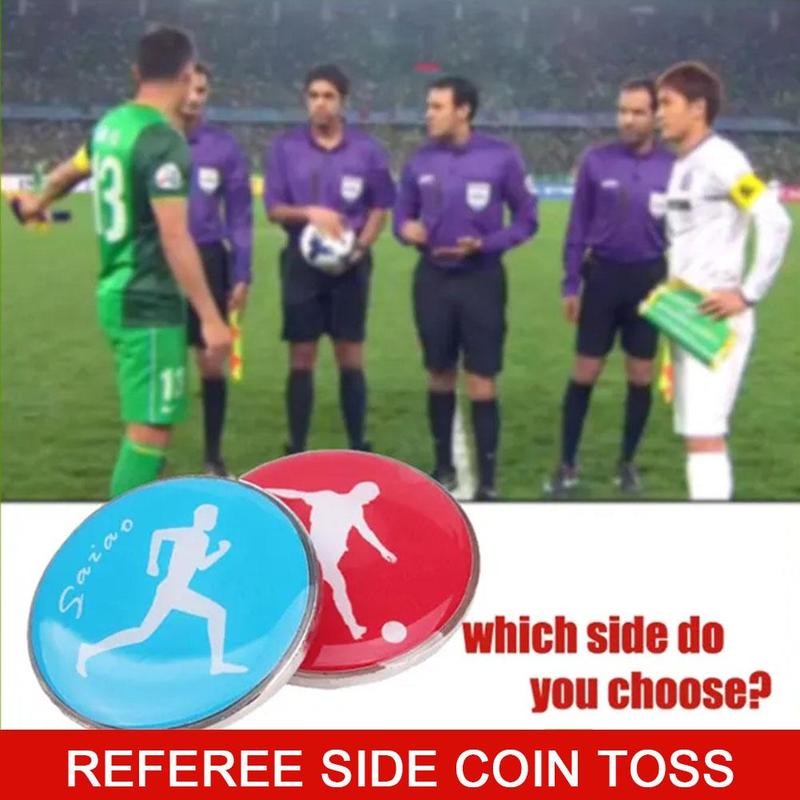 1Pc Sports Football Pattern Pick Edge Referee Side Referee Coin ...