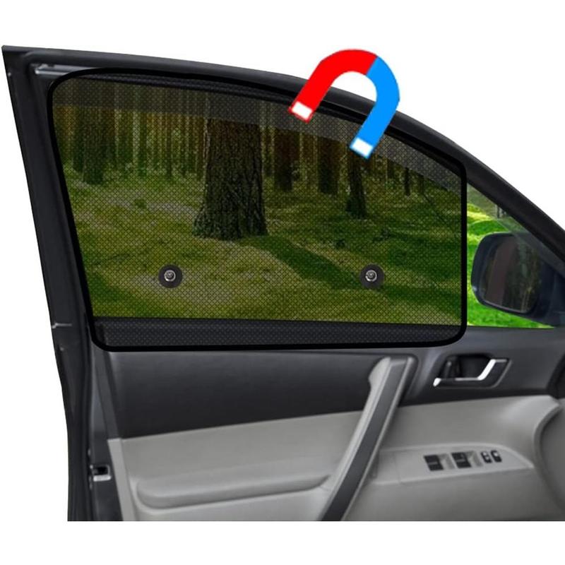 TikTok Shop Car Window Shades Magnetic 2pcs Universal Car Window Screen Mesh Side Window Sun Shade Automotive Window Sunshades for Driver Passenger Front Seat 2pcs