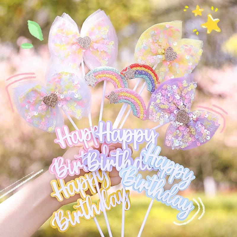 CAKE TOPPER KERTAS HAPPY BIRTHDAY PITA PELANGI (HPP) tusukan kue bday ...