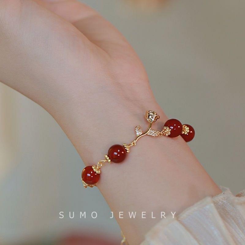 Gelang Loceng Mawar Merah, Gelang Super Putih, Mampu Milik, Mewah ...