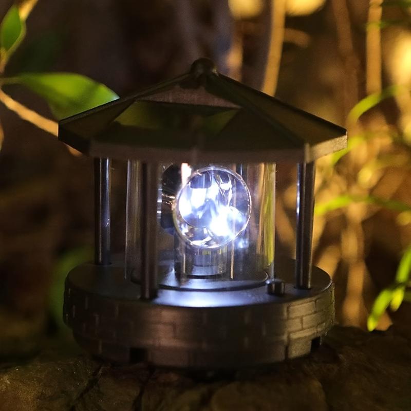 Solar Rotating LED Lighthouse Lantern - Outdoor Garden, Lawn - TikTok ...