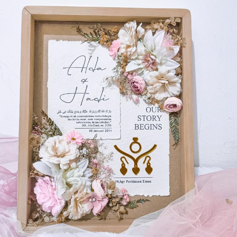 [Bingkai Akrilik] Wooden Rustic Figura Bunga Artificial - Shop | Tokopedia