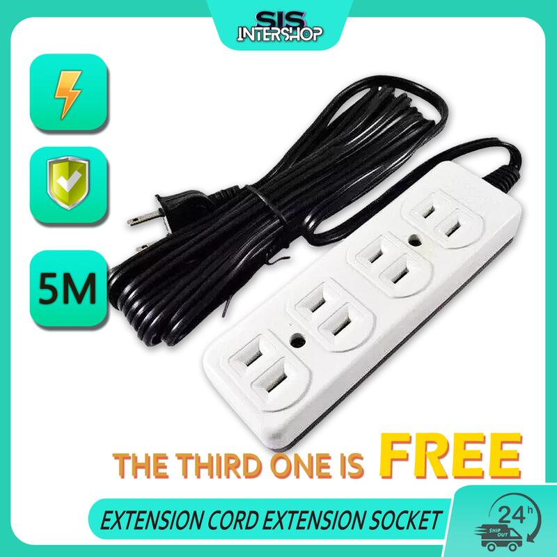 【BUY 1 TAKE 】5m Moveable Extension Cord with Multi Head Socket ...