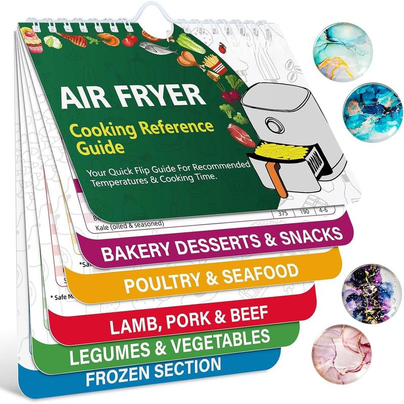 Air Fryer Cheat Sheet with 4 count Refrigerator , Air Fryer Recipes - TikTok Shop