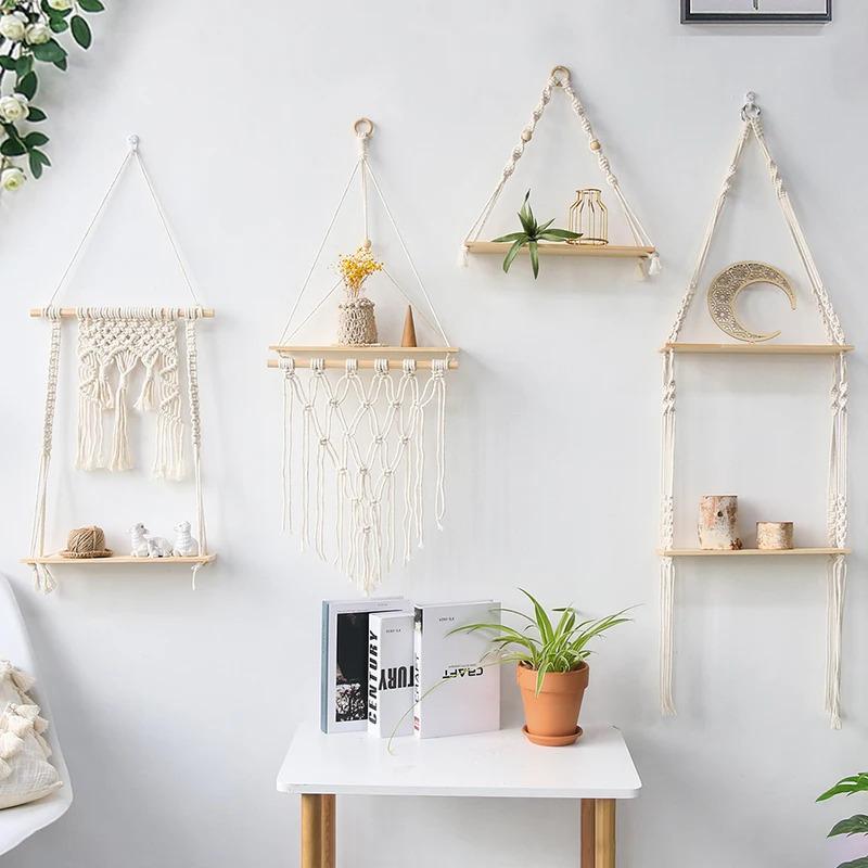 Rak Gantung Dinding Macrame, Reka Bentuk Reka Bentuk Dinding - TikTok ...