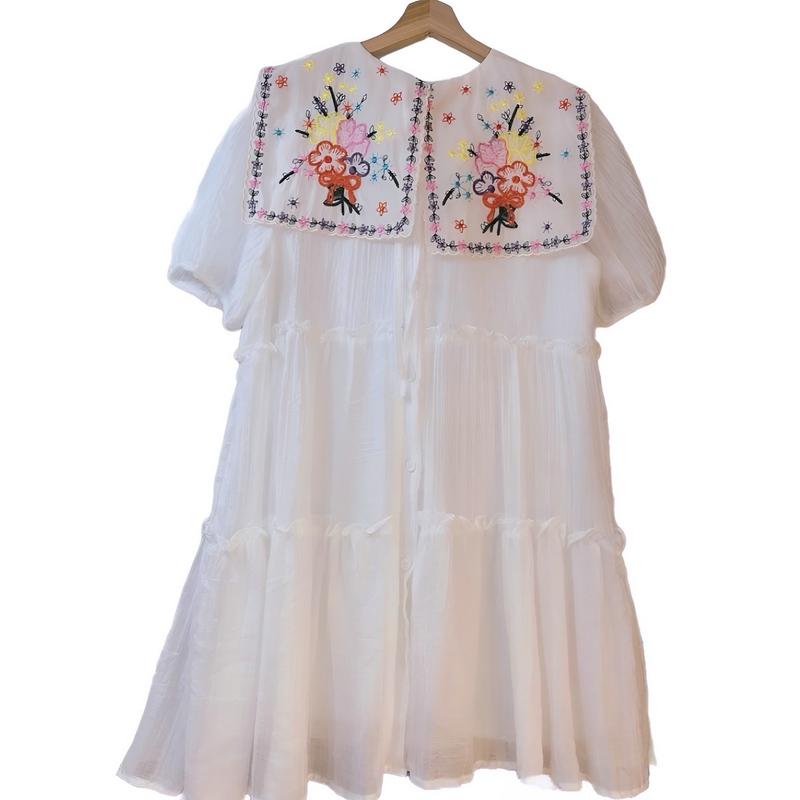 Kaewsura เดรสผ้านิ่มพริ้วอัดยับกระดุมผ่าหน้าแกะได้A88สำหรับผู้หญิง - TikTok Shop Thailand