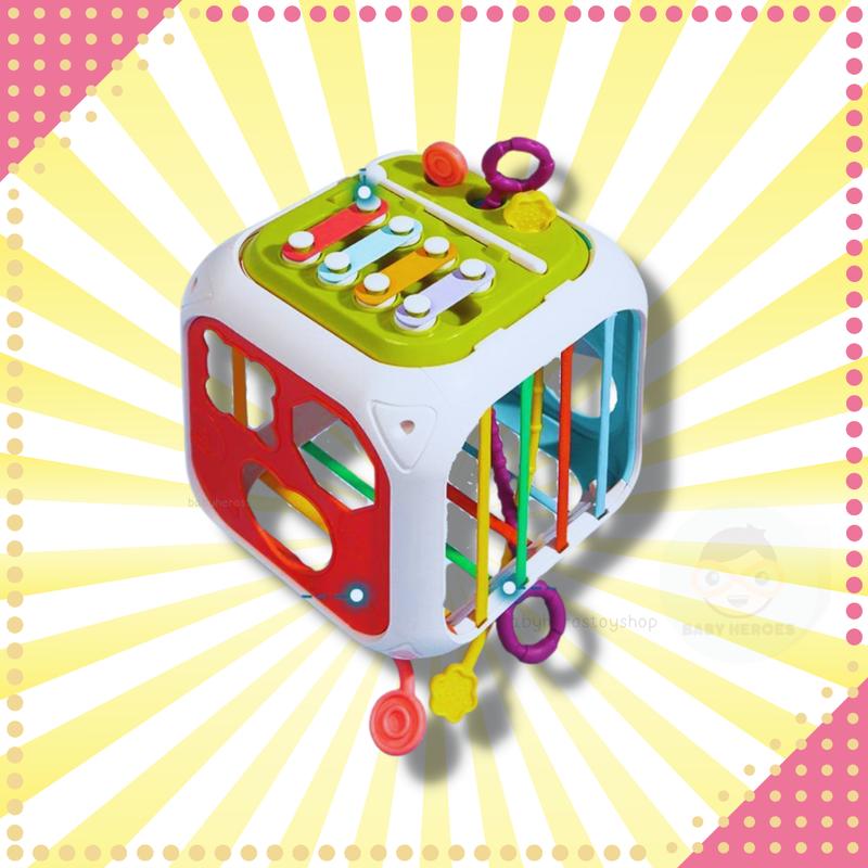 Baby 7 In 1 Shape Sorting Toy Box With Pull String Shape Sorter ...