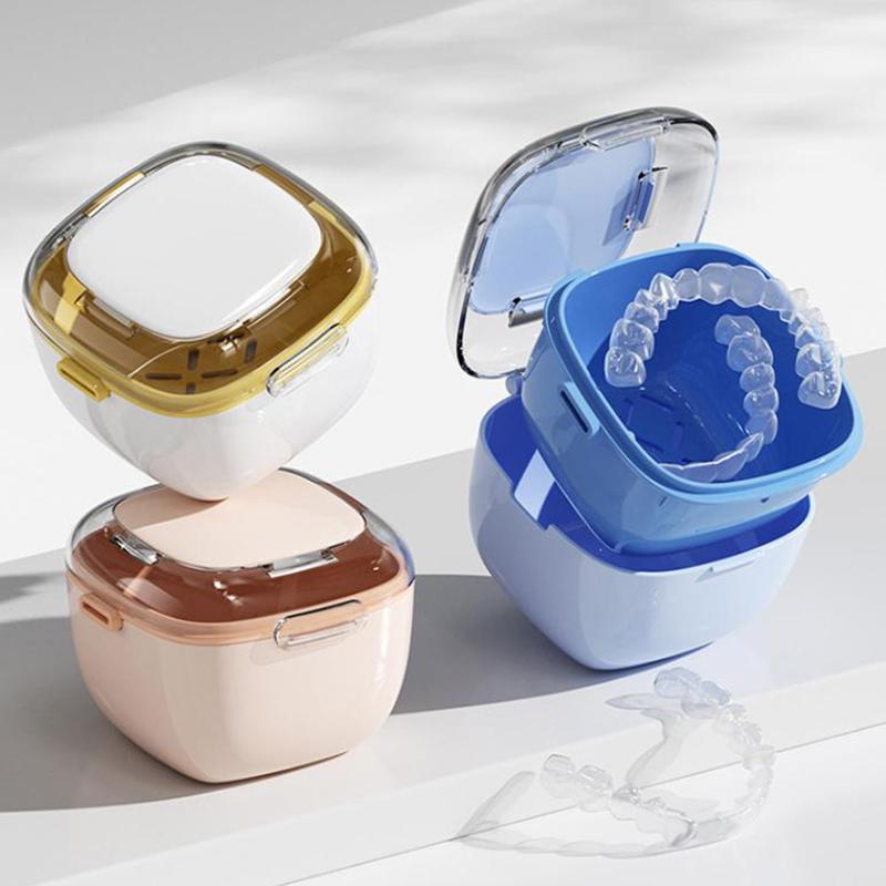 Retainer Case Portable Mouth Guard Box Oral Cleaning False Teeth ...