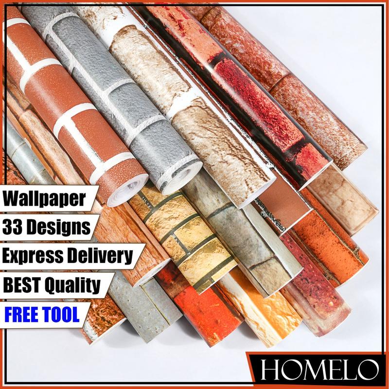 Homelo Brick Pattern Wooden Furniture Cabinet Wardrobe Wall Stickers ...