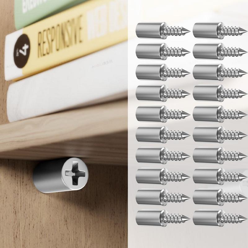 20pcs Self-tapping Screws Cabinet Bracket Laminate Support Glass ...