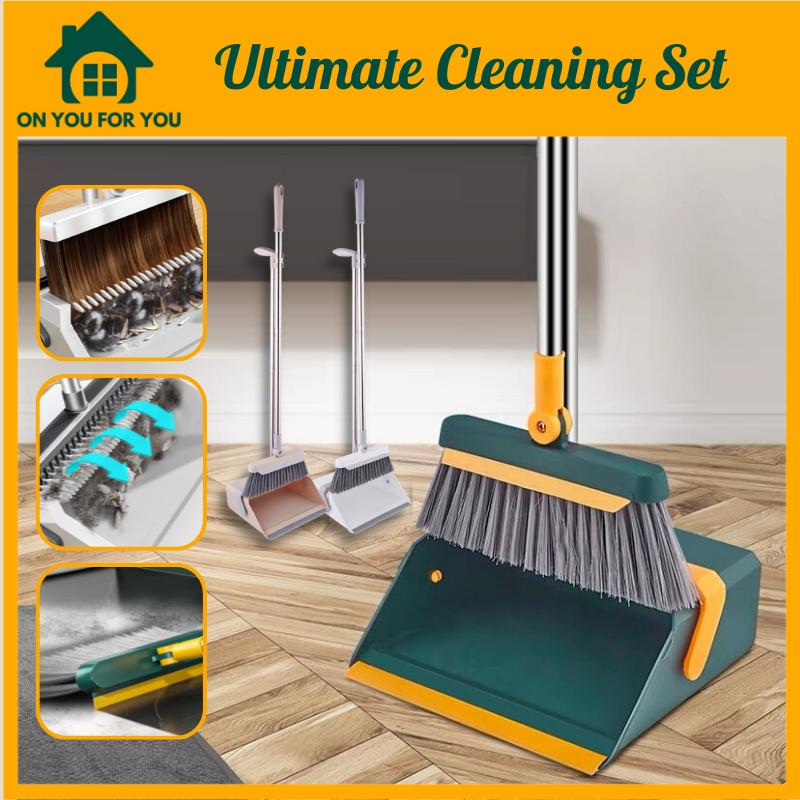 3 in 1 Foldable Broom Dustpan Set Broom Set Water Wiper Penyapu ...
