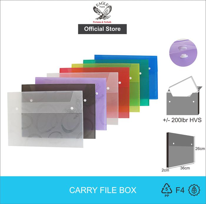 Promo EAGLE Carry File Box Transparan Tebal 2 CM F4 (Folio) / Tas ...