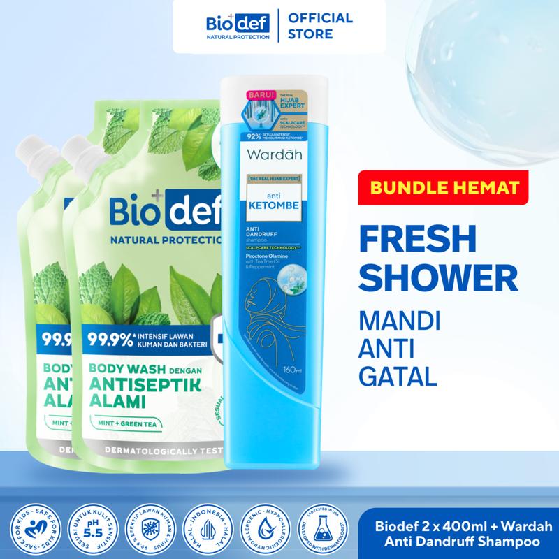 [SPECIAL 12.12] Biodef x Wardah - 2pcs Biodef Mint - Green Tea 400mL ...