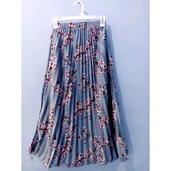 ROK PLISKET MOTIF BUNGA HYGET panjang rempel Wanita - Shop | Tokopedia