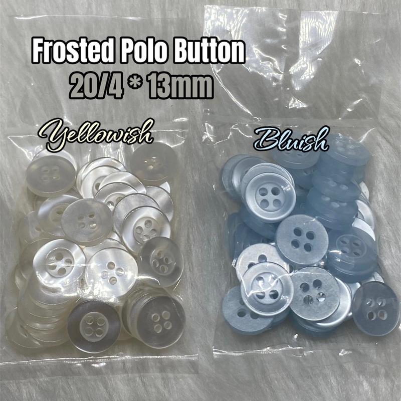 [12/50pcs] Frosted Polo Buttons Bluish | Yellowish 13mm #20/4 - TikTok ...