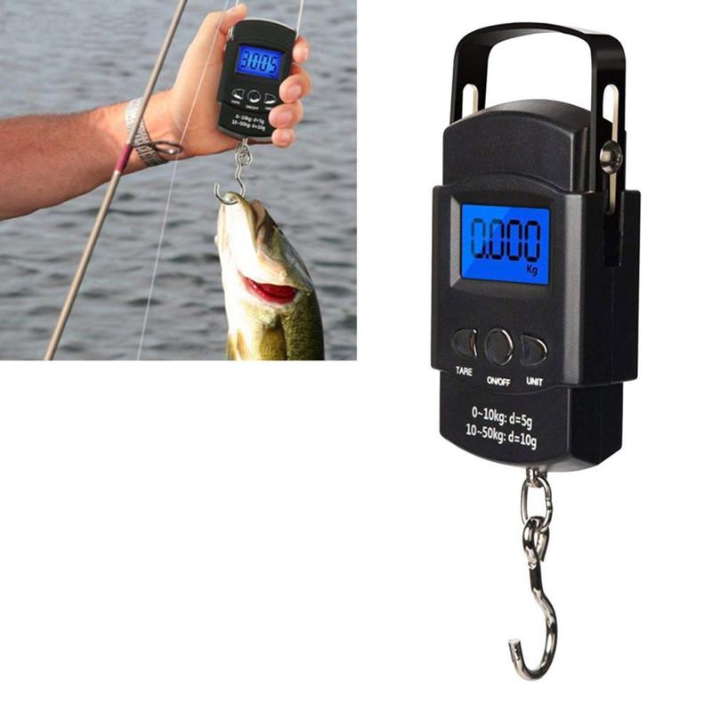 Portable Electronic Fishing Scale with 50kg Capacity and Builtin ...