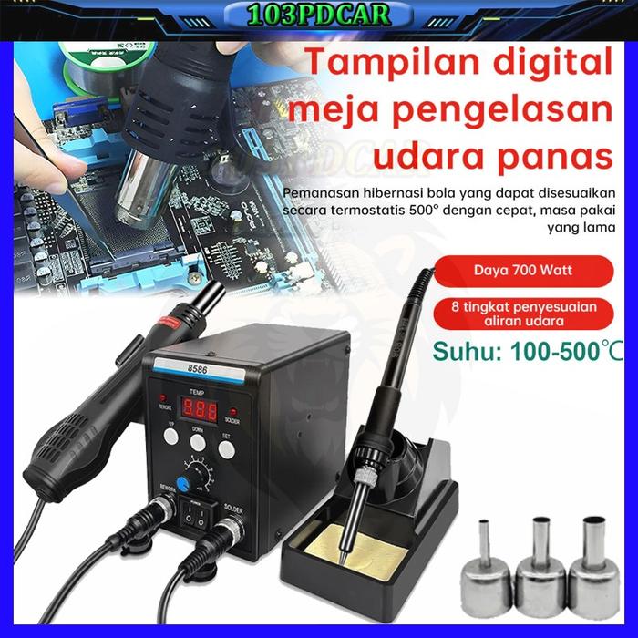 Jual 858D/8586 Hot Air Gun 220V Besi Solder SMD Desoldering Kit Alat ...