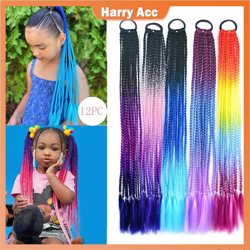 HARRY Fashion Colorful Dirty Ponytail for Children Long Wig Braided ...