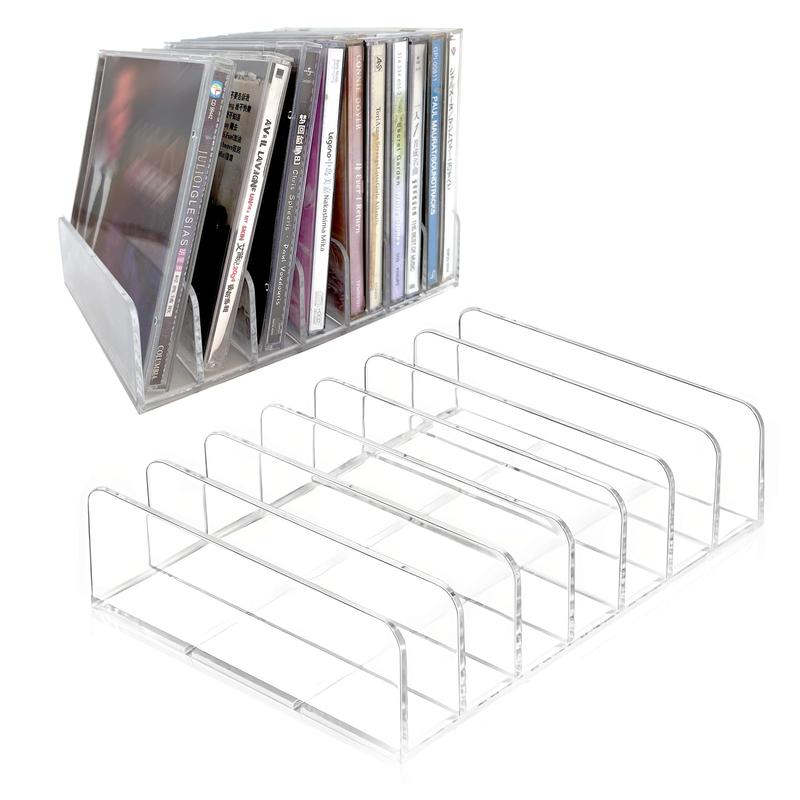 2 Pack Cd Display Rack & Storage Organizer Holds Up To 14 Standard ...