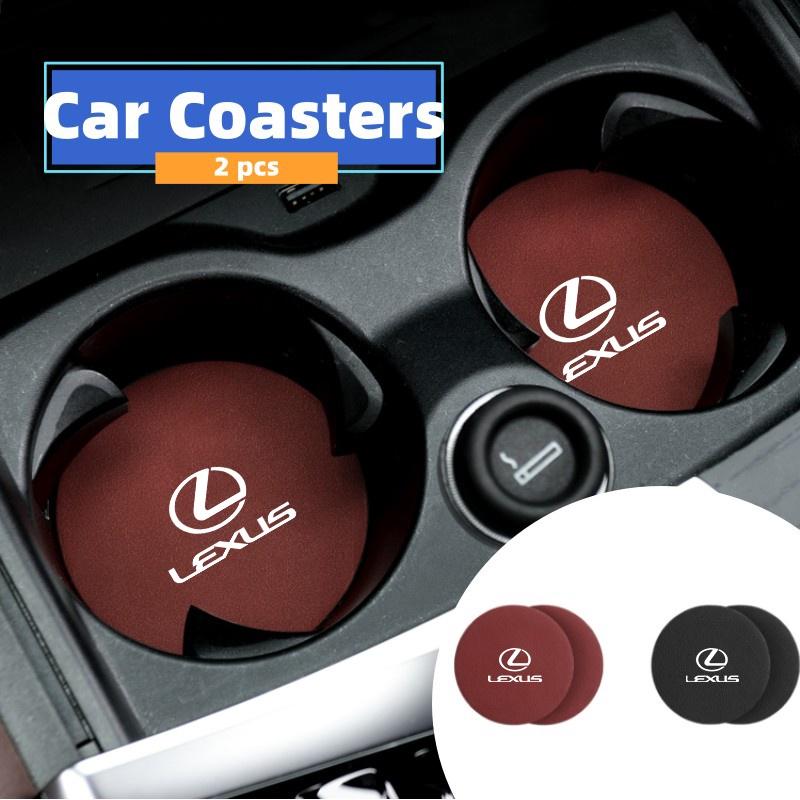 Coaster Kereta Suede Kulit, 2pcs, Anti-Gelincir, Pemegang Cawan ...