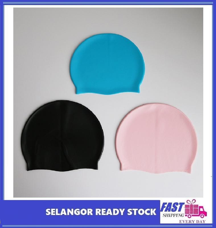 Stock Selangor Men and Women Waterproof Swimming Cap Topi Renang ...