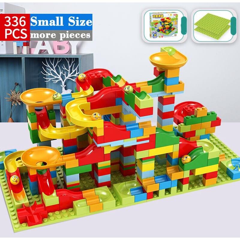 168-336PCS Marble Race Run Maze Ball Track Mainan Building Blocks ...