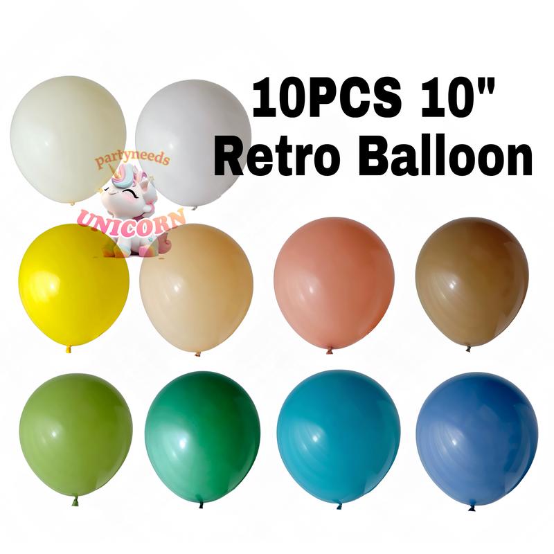 10PCS 10inch Retro Balloon Rubber Balloon Birthday Wedding Anniversary ...