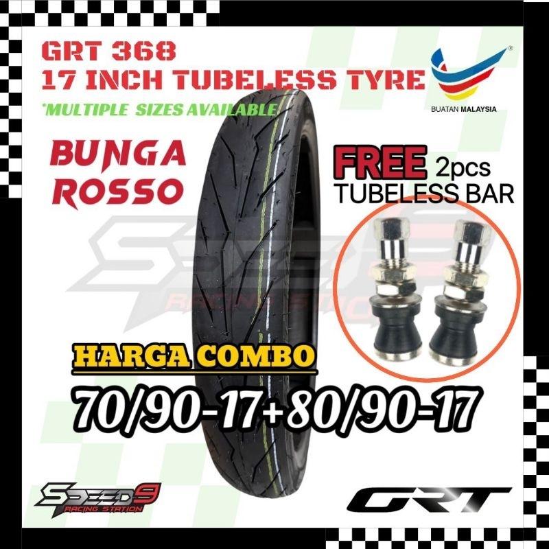 (FREE TUBELESS BAR) COMBO SET 2PCS TYRE GRT 368 BUNGA ROSSO SPORT ...