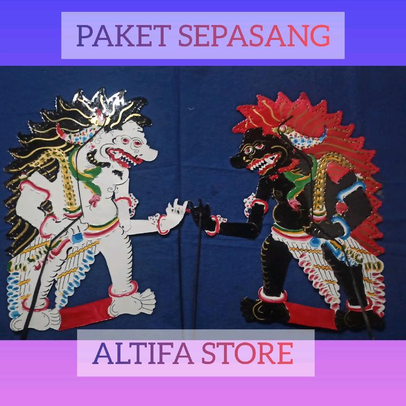 PAKET ISI 2 TOKOH BUTO AMRAL HITAM & PUTIH WAYANG KULIT WAYANG BAHAN ...