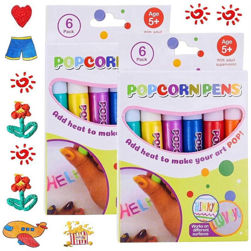 12PCS Magic Puffy Pens for Kids, Magic Popcorn Pens, DIY Bubble ...