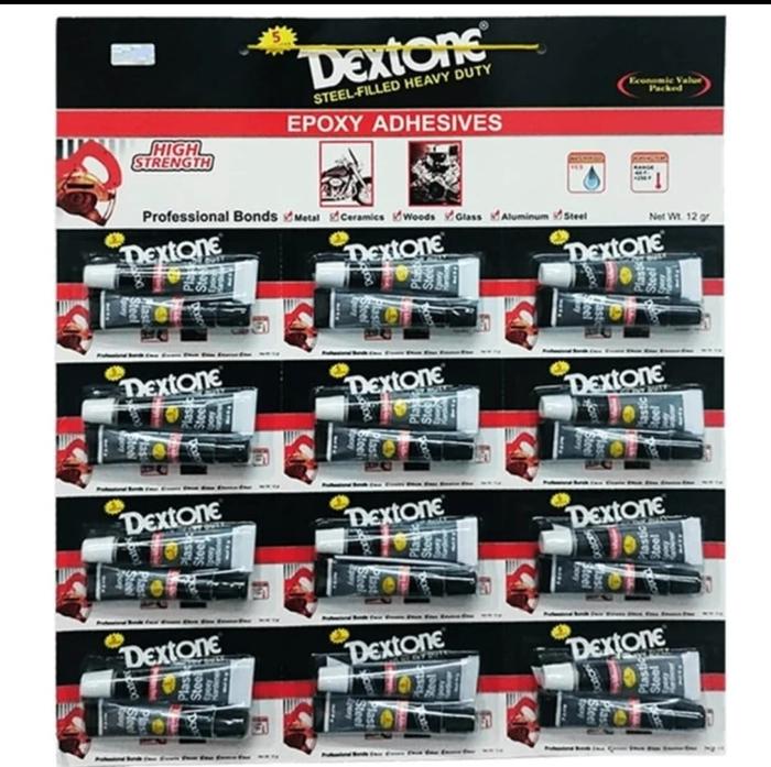 Jual 1 LUSIN/12 BIJI - Lem Besi KECIL DEXTONE 12gram 12 gr Epoxy ...