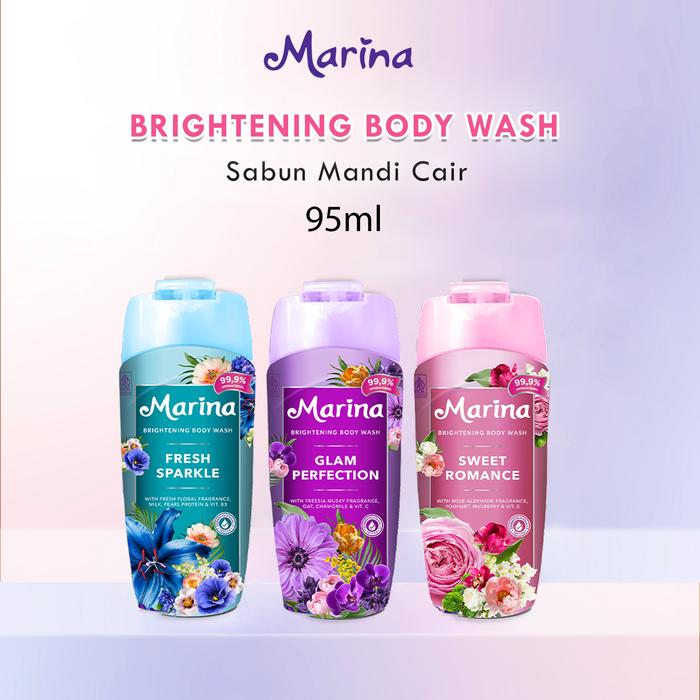 Jual Marina Brightening Body Wash Fresh Sparkle / Sweet Romance / Glam ...