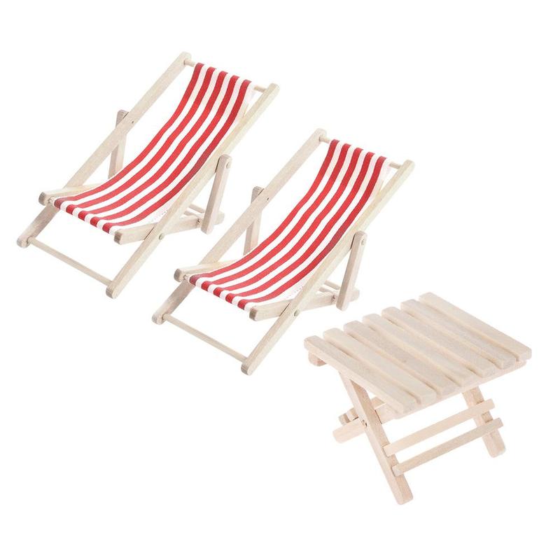 Mini House Crafts Chairs Beach Foldable Baby Pillar Bamboo Wooden ...