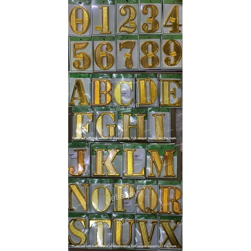 House Number Plate GOLD (0-9, A-Z) NUMBERS GOLD 3"X4-1/2" Plastic ...