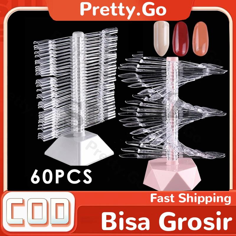 60Pcs Stand Display Kuku Palsu Nail Art acrylic Rak Display Kuku - Shop ...