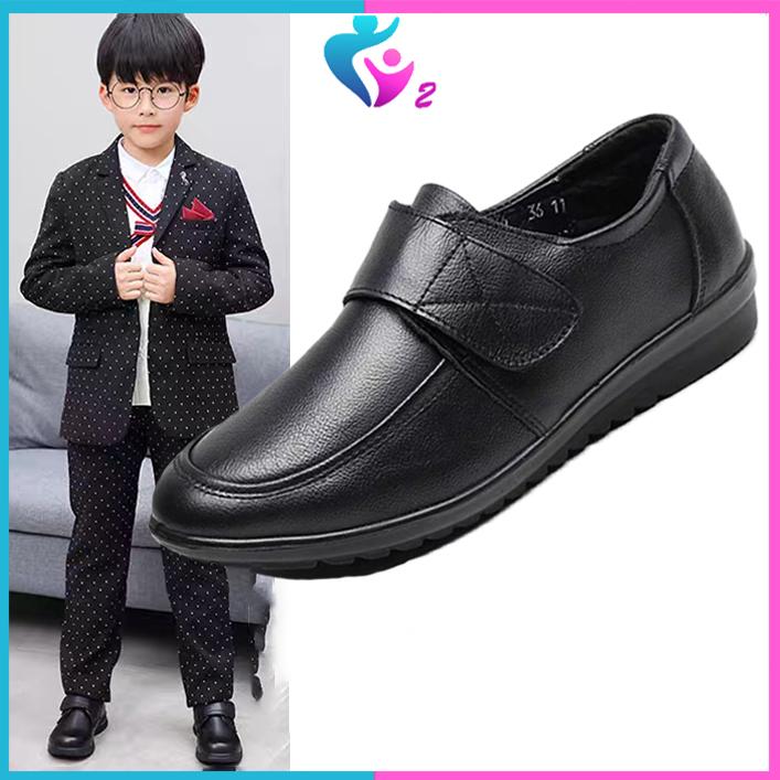 《Y2 Fashion》Flat black shoes for boys' rubber school shoes #602 ...