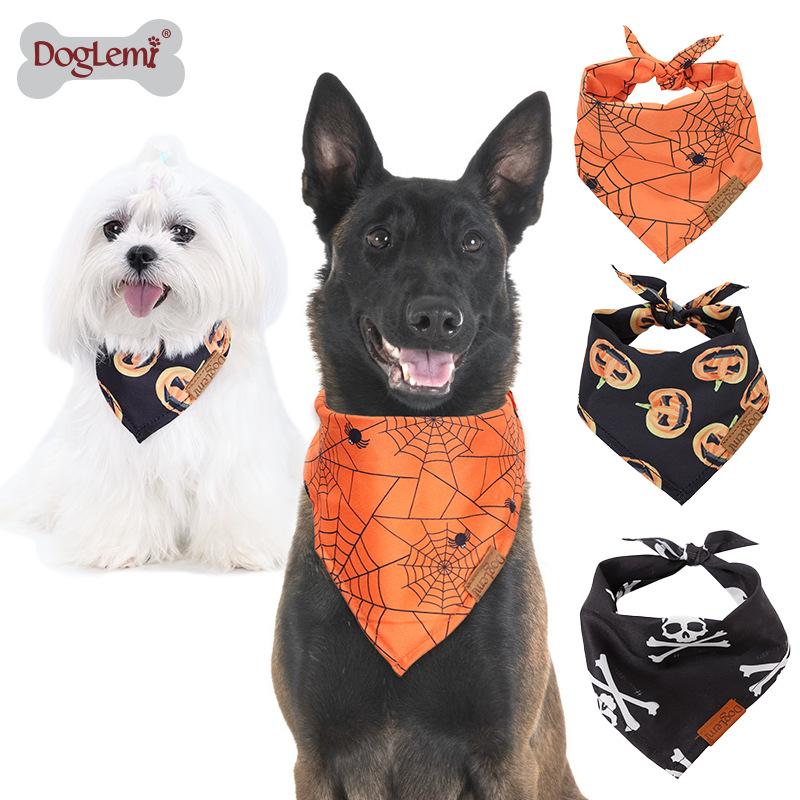 Pet Halloween Drool Towel Dog Holiday Triangle Cat Scarf Holiday ...