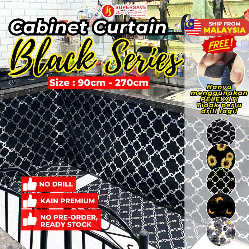 Langsir Kabinet, Siri Hitam Supersave, Skirt Dapur, untuk Sinki ...