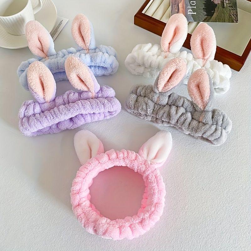 Korean Bunny Ear Fluffy Hair Turban - Plush Rabbit Headband - TikTok ...