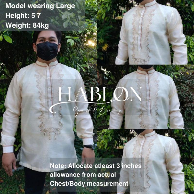 Modern Barong Tagalog Long Sleeve for Men Attire Graduation Oathtaking ...