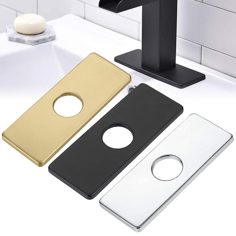 Faucet Plate Hole Tap Cover Deck Plate 304 Stainless Steel Bathroom ...