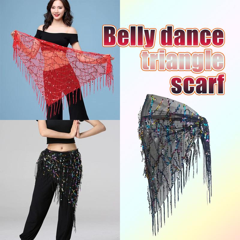 Belt Belly Dance Rumbai, Sabuk tari perut syal segitiga dengan Tassel ...