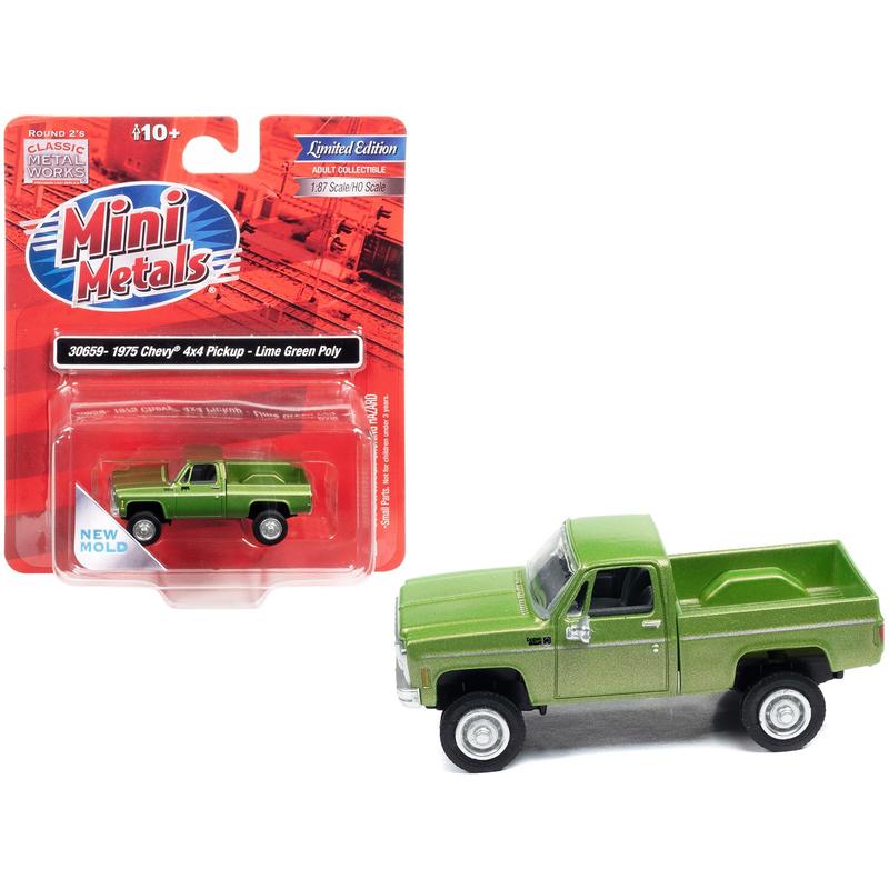 1975 4x4 Pickup Truck Lime Green Metallic 1/87 (HO) Scale Model ...