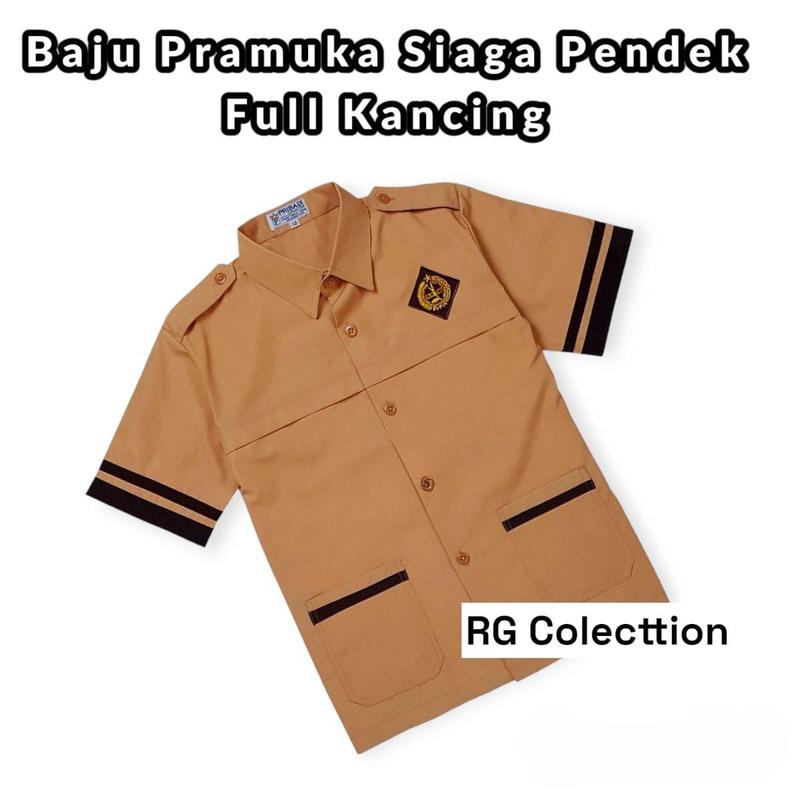 Seragam Pramuka SD Kemeja Pramuka Siaga Lengan Pendek Full Kancing ...