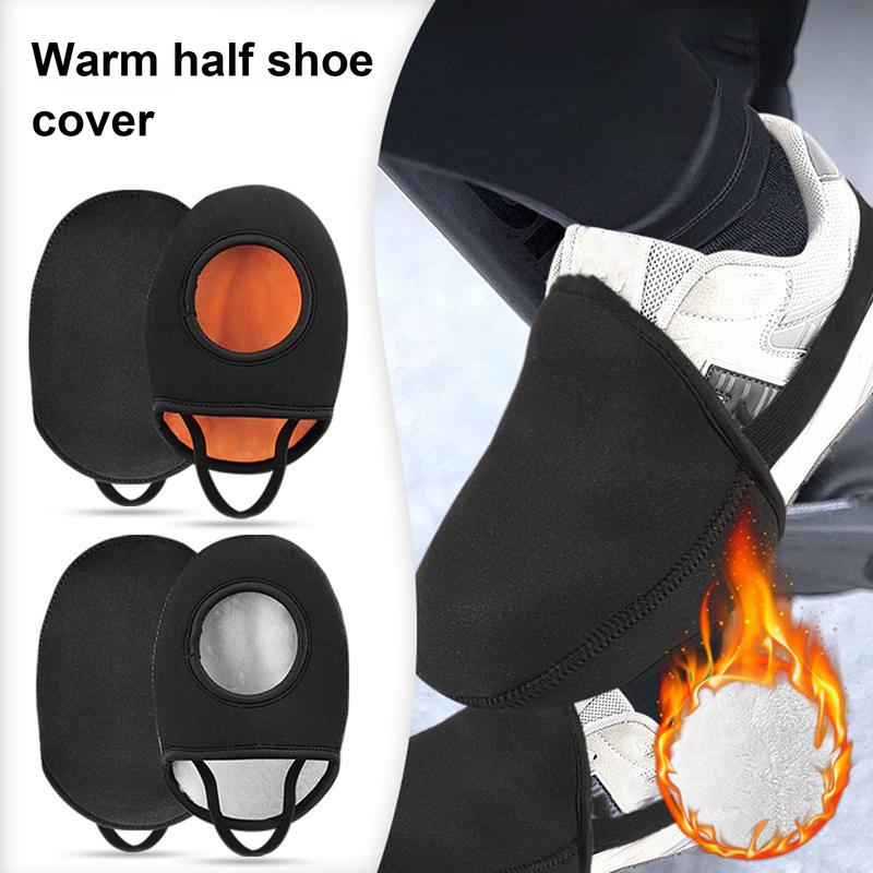1 Pair Cycling Shoe Toe Covers Winter Thermal Half Shoe Warmers ...