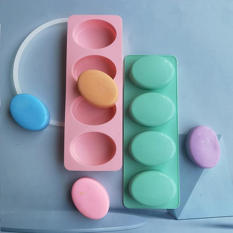 4 Cavity 3D Handmade Silicone Soap Molds Types Bar Making Mould Tools ...