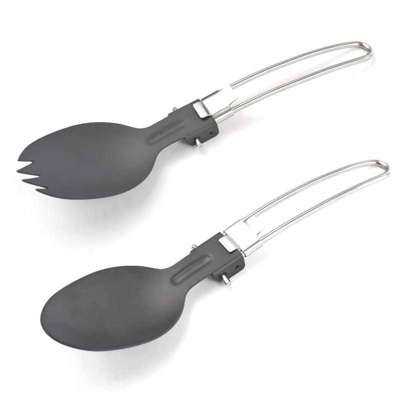 Aluminum Foldable Spoon and Spork Folding Camping Utensils Set - TikTok ...