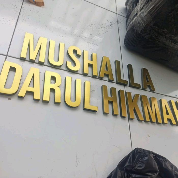 Jual Huruf Angka timbul stainles spon tinggi 15cm.Warna Gold cat - B ...