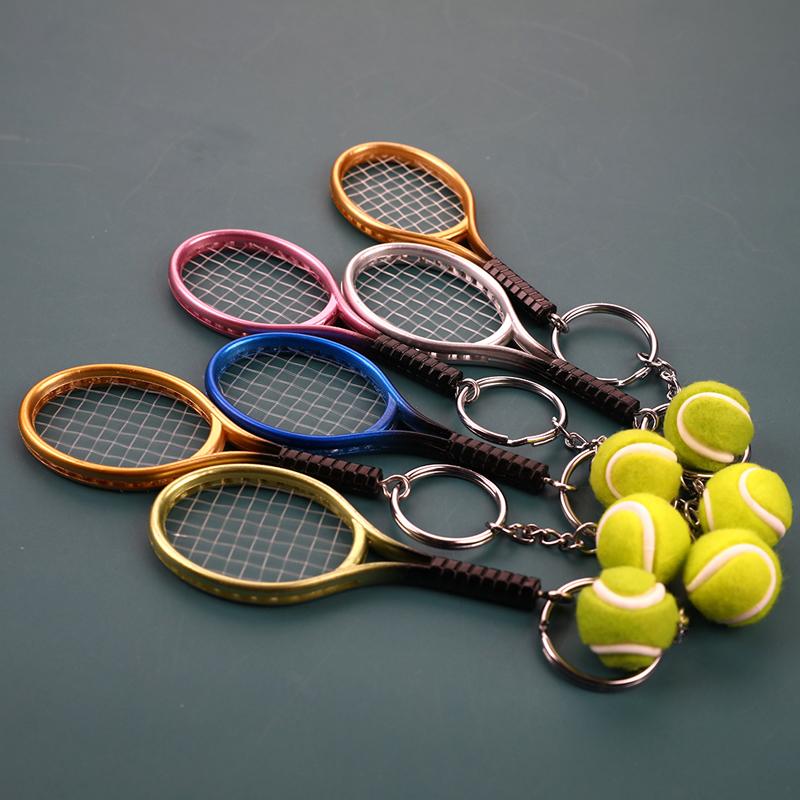 Cute Sport Mini Tennis Racket Pendant Keychain Finder Holer Accessories ...